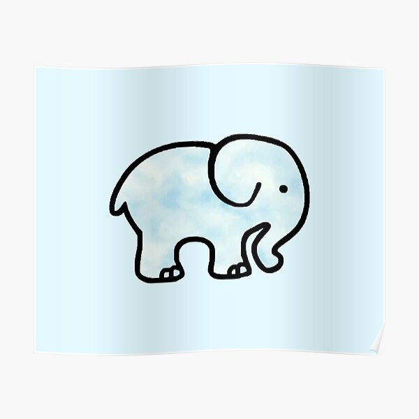 "Light blue elephant" Poster by Als10806 | Redbubble