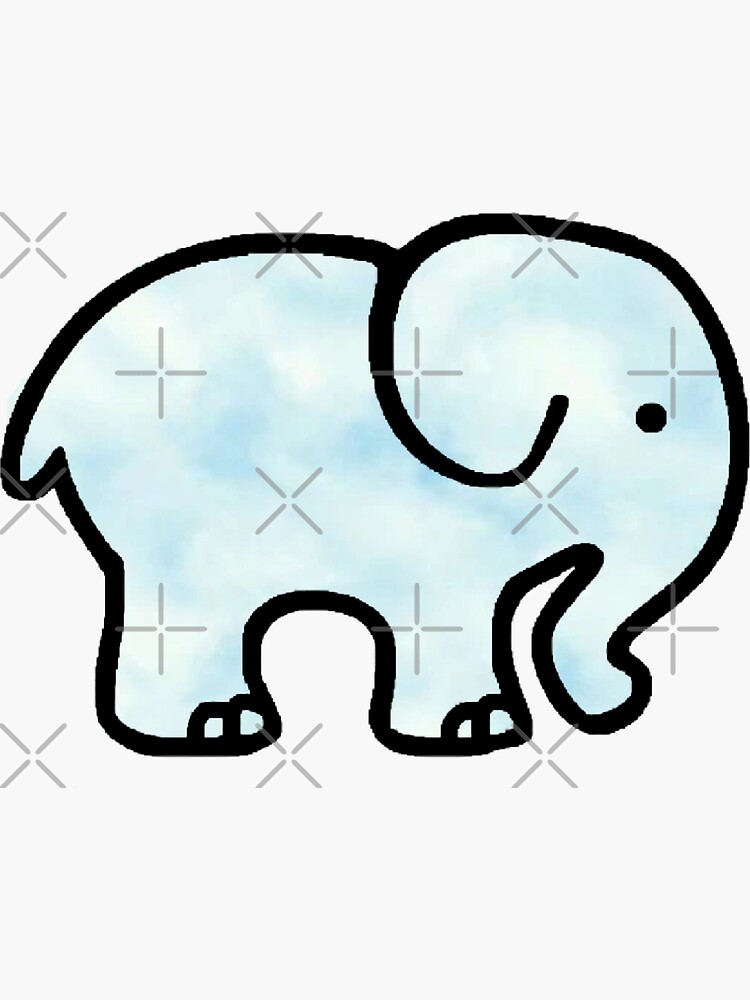 "Light blue elephant" Sticker for Sale by Als10806 | Redbubble