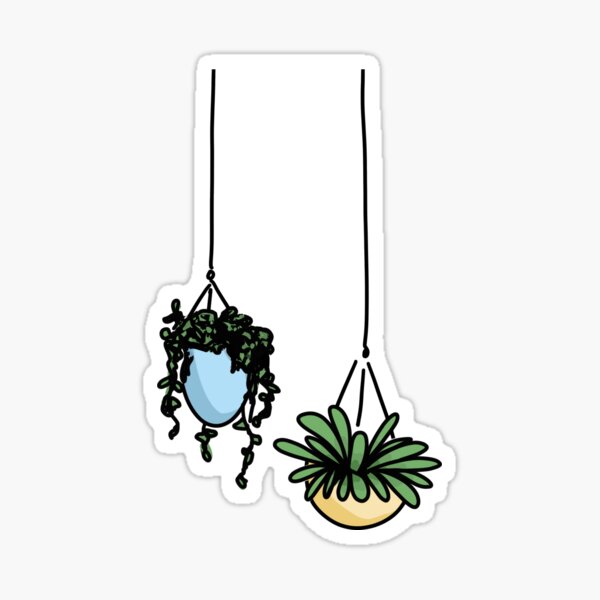 "Hanging plants" Sticker for Sale by Lpolkinhorn | Redbubble