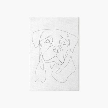"Rottweiler . Single Line Drawing" Art Board Print for Sale by ...