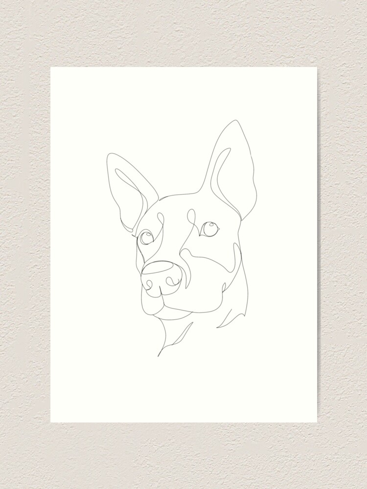 "Kelpie . Single Line Drawing" Art Print for Sale by primapixie | Redbubble