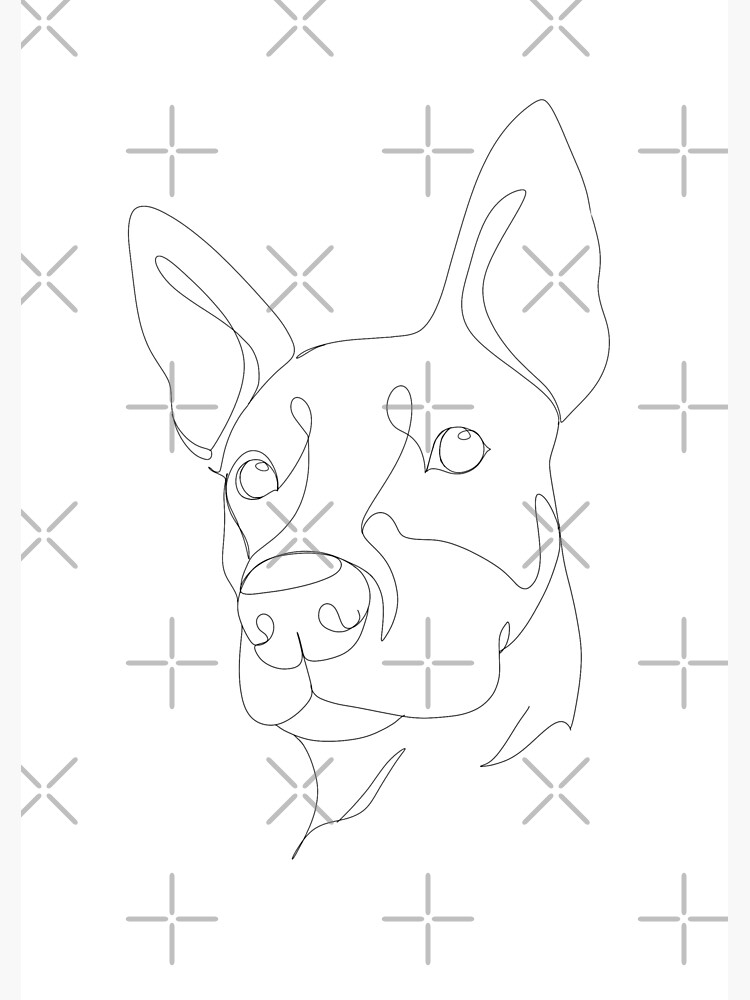 "Kelpie . Single Line Drawing" Art Print for Sale by primapixie | Redbubble