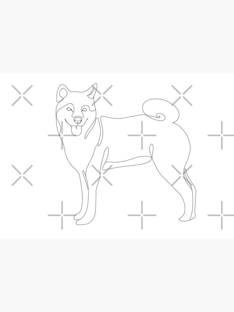 "Shiba Inu . Single Line Drawing" Art Print for Sale by primapixie ...