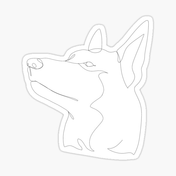 Bumper Stickers Happy Doggo one line drawing sticker Paper etna.com.pe