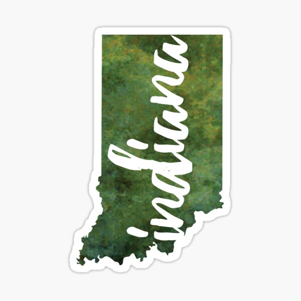 "Indiana - green watercolor" Sticker for Sale by gracehertlein | Redbubble