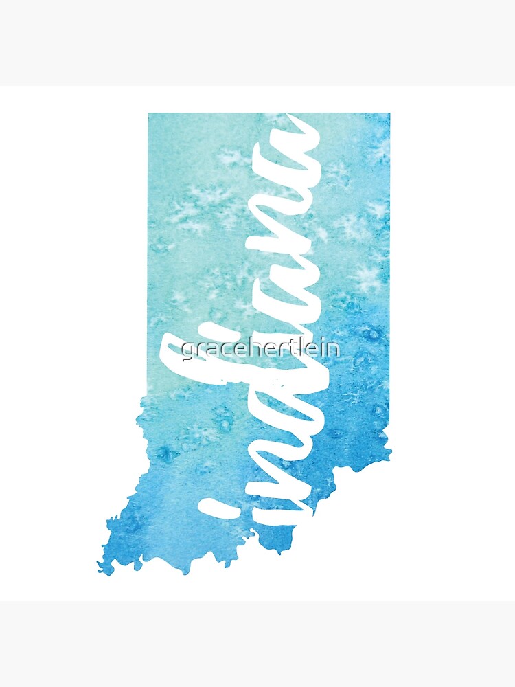 "Indiana - blue watercolor" Poster for Sale by gracehertlein | Redbubble