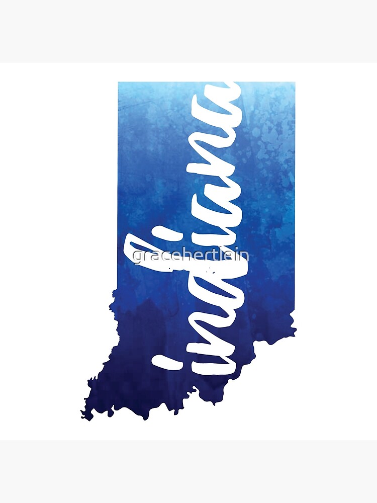 "Indiana - blue watercolor" Poster for Sale by gracehertlein | Redbubble