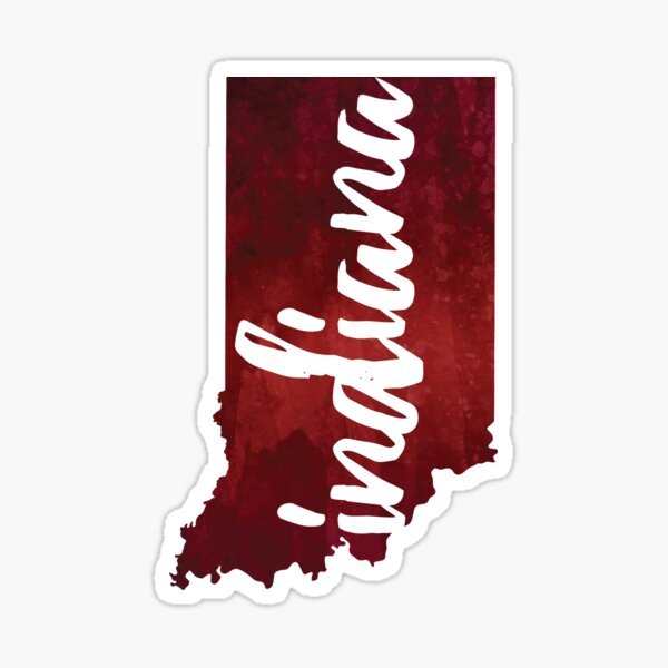 "Indiana - dark red watercolor" Sticker for Sale by gracehertlein ...