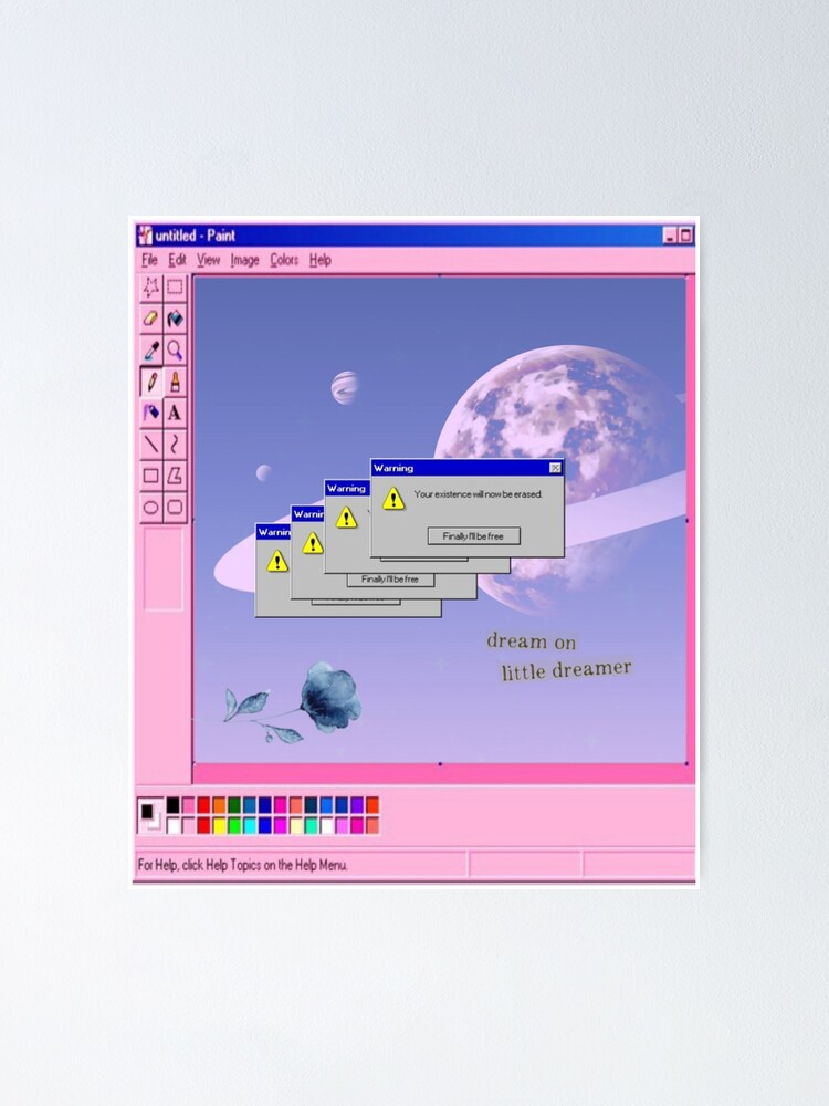 "Microsoft paint aesthetic" Poster for Sale by QuiqueStore | Redbubble