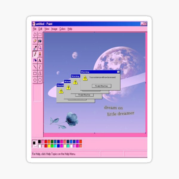 "Microsoft paint aesthetic" Sticker for Sale by QuiqueStore | Redbubble