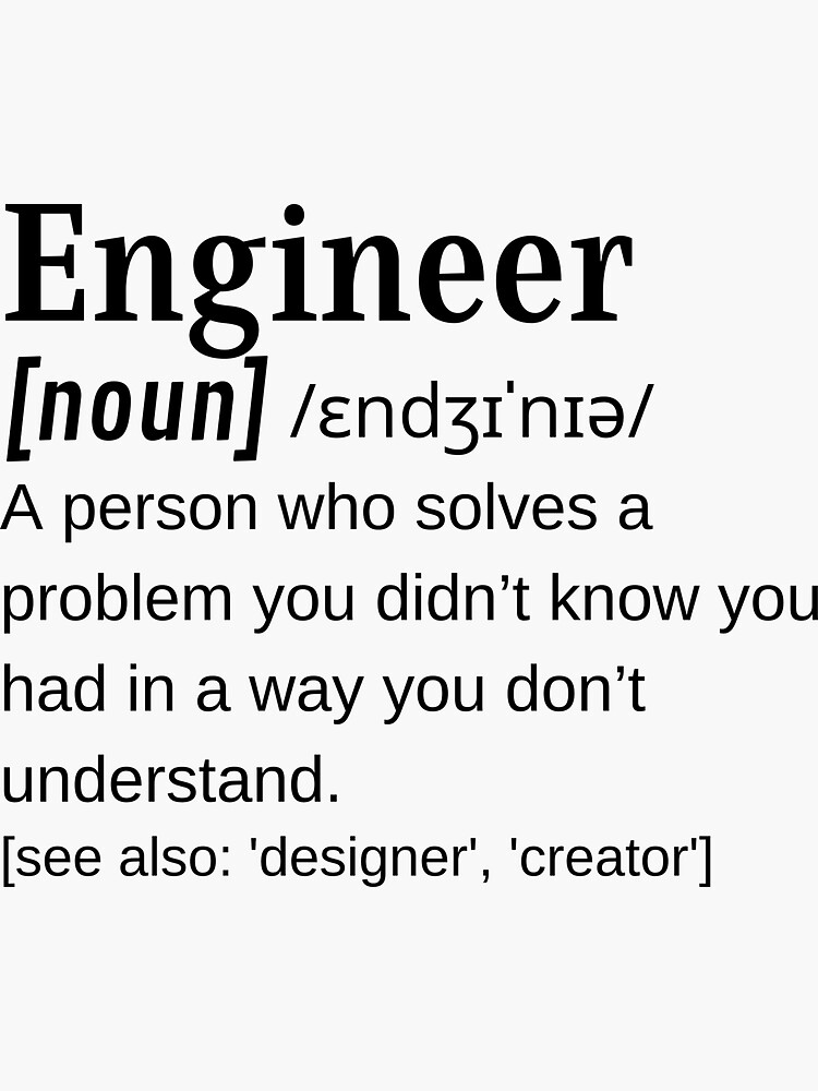 "Engineer Problem Solver Funny Dictionary Definition Engineering ...