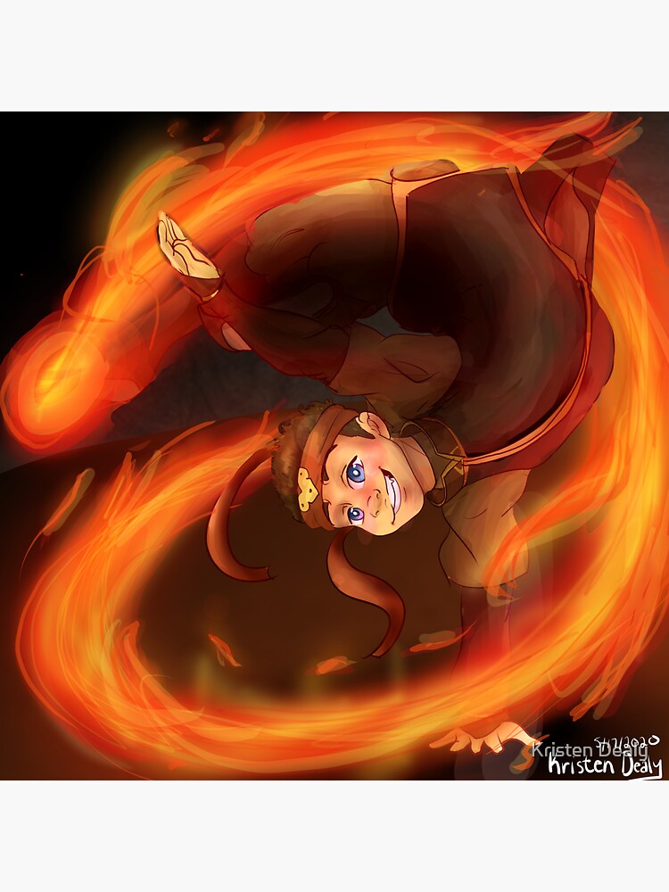 "Firebender Aang" Sticker for Sale by Oattymeal | Redbubble