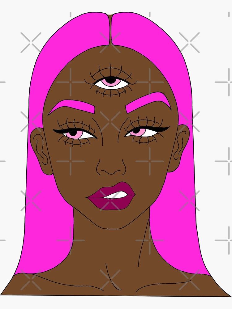 "Third Eye Girl (Pink)" Sticker for Sale by BRIEANABERNAL | Redbubble