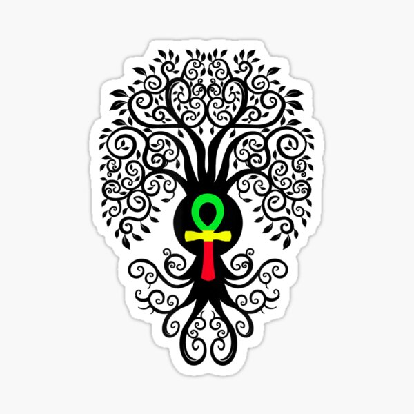 "Bodhi Tree With Rasta Ankh Yoga" Sticker by KatherineNj | Redbubble