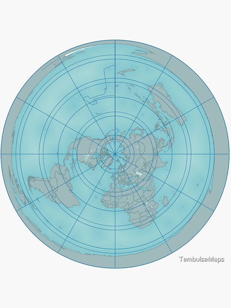 Pegatina «Mapa del Mundo Circular en Color Azul con Gris» de ...