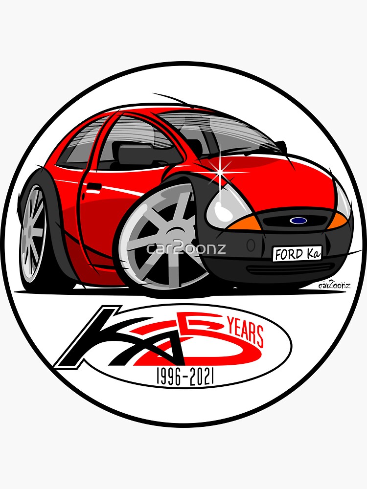 "Ford Ka caricature red" Sticker by car2oonz | Redbubble