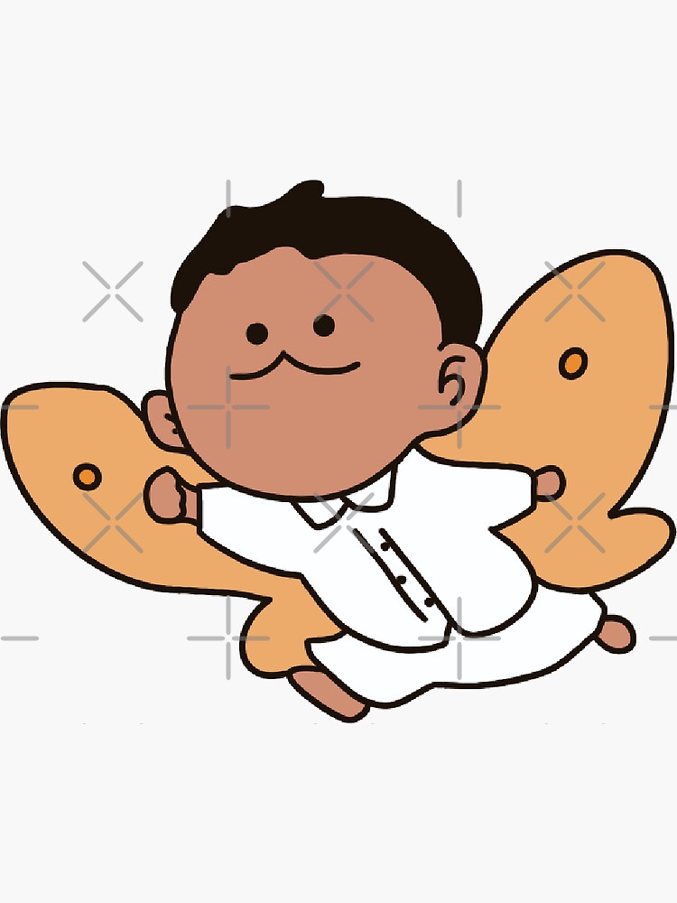 "Phil as a butterfly (orange) | The Promised Neverland" Sticker for ...