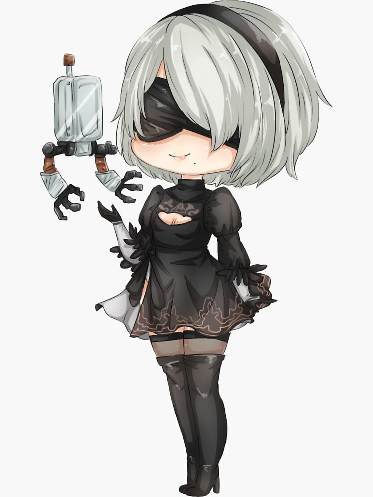 "Nier: Automata 2B Chibi Design" Sticker by OldSpicy25 | Redbubble