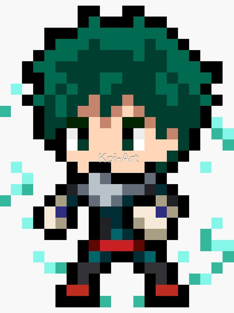 "8-Bit Midoriya Izuku (Deku)" Sticker by Koi-Art | Redbubble