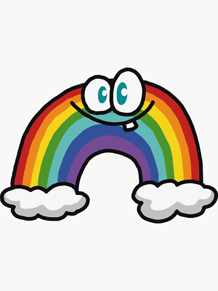 "Smiling Rainbow" Sticker by smileygoblin | Redbubble