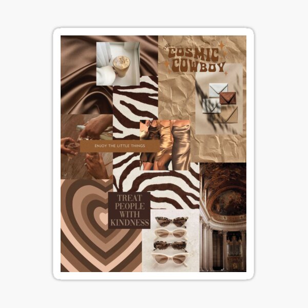 "Trendy Brown Aesthetic Collage" Sticker for Sale by MasonLeigh | Redbubble