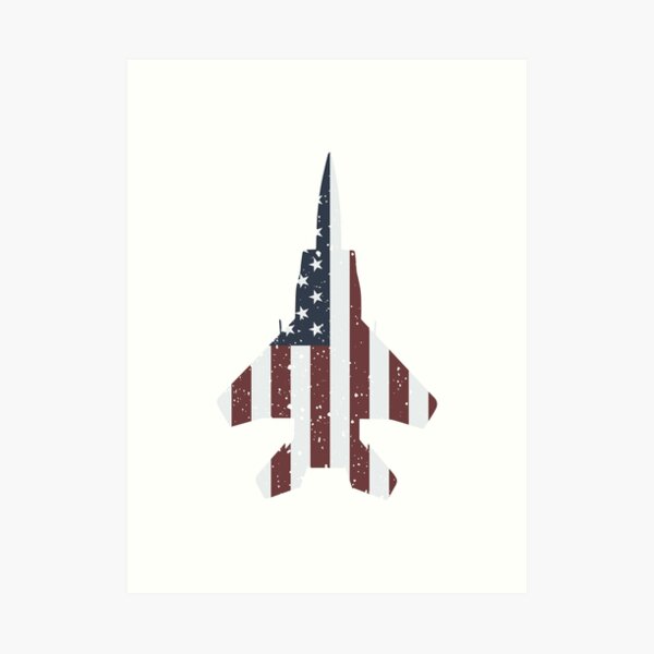 "F-15 Eagle Silhouette American Flag" Art Print for Sale by artbyedo ...