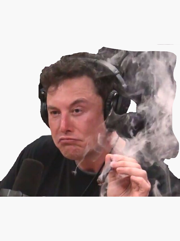 "Elon Musk Smoke" Sticker for Sale by Riotplz | Redbubble