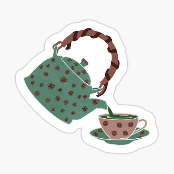 "Tea Time Sticker and Magnet" Sticker by allincolors | Redbubble