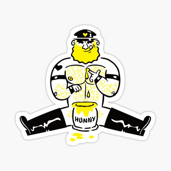 "Hunny Bear" Sticker for Sale by porkpiebrand | Redbubble