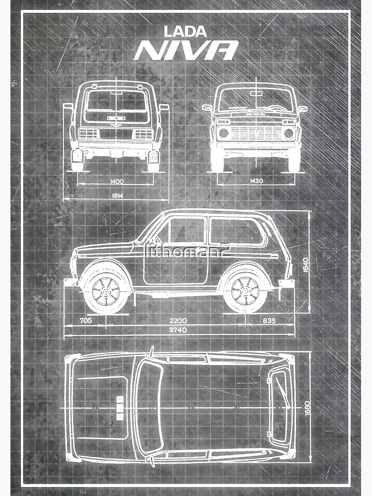 "Lada Niva 4x4 Blueprint Dimensioned" Art Print for Sale by lithoman2 ...