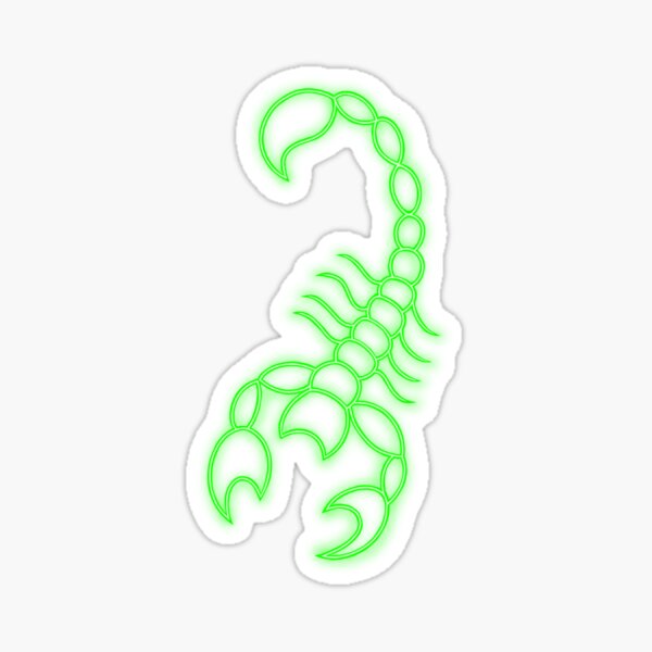"Neon Scorpion (Green)" Sticker for Sale by BRIEANABERNAL | Redbubble