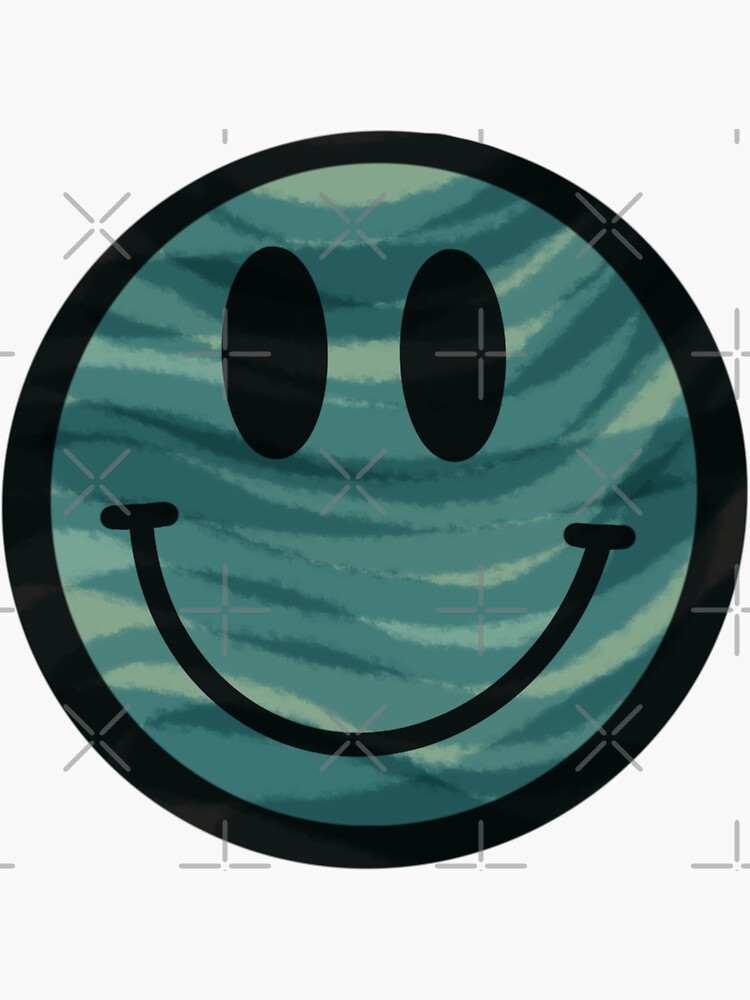 "Teal smiley face " Sticker for Sale by MallyPally | Redbubble