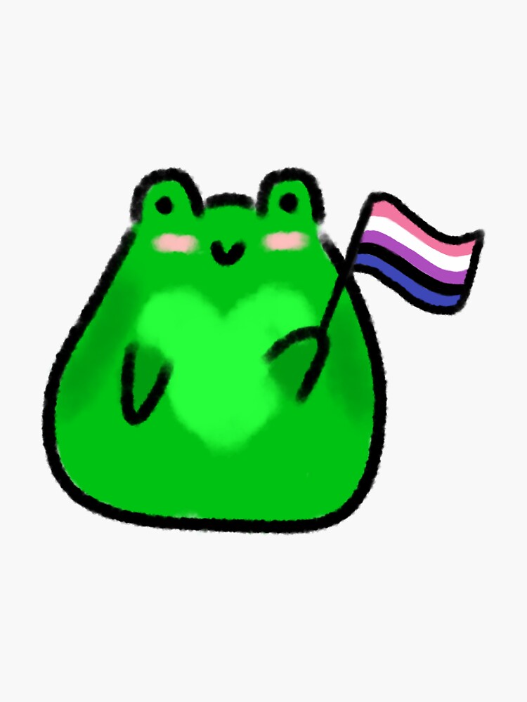 "Frog with Genderfluid Flag" Sticker for Sale by vanillahoney | Redbubble