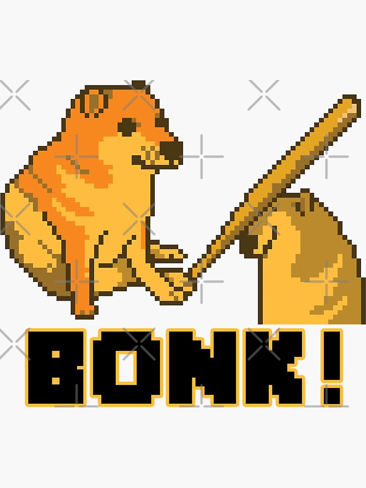 Pegatina «Cheems Bonk Meme PixelArt» de Altohombre | Redbubble