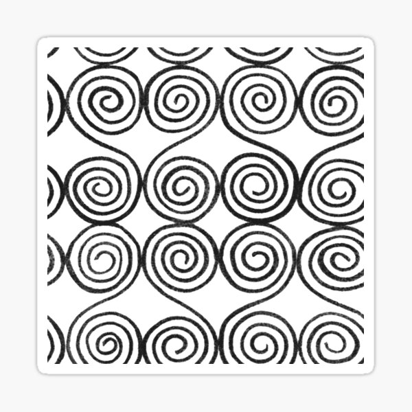 "Spiral Scrolls Charcoal" Sticker by Sarah-Pierson | Redbubble