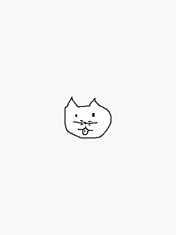 "Simple line drawing derpy cat tongue" Sticker for Sale by crbRB16 ...