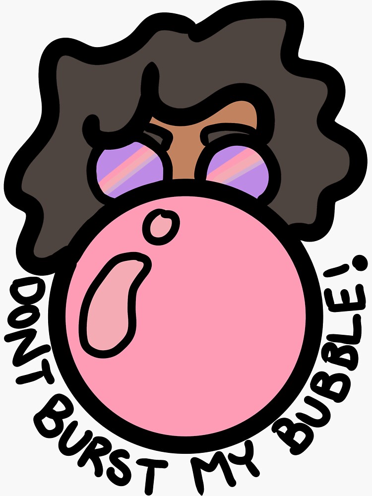 "Don't Burst My Bubble Afro Girl" Sticker for Sale by NahriasWorld ...