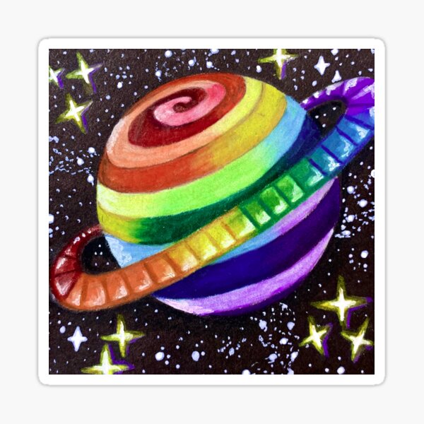 "Rainbow Pride Flag Themed Planet " Sticker for Sale by fu3ledbyart ...