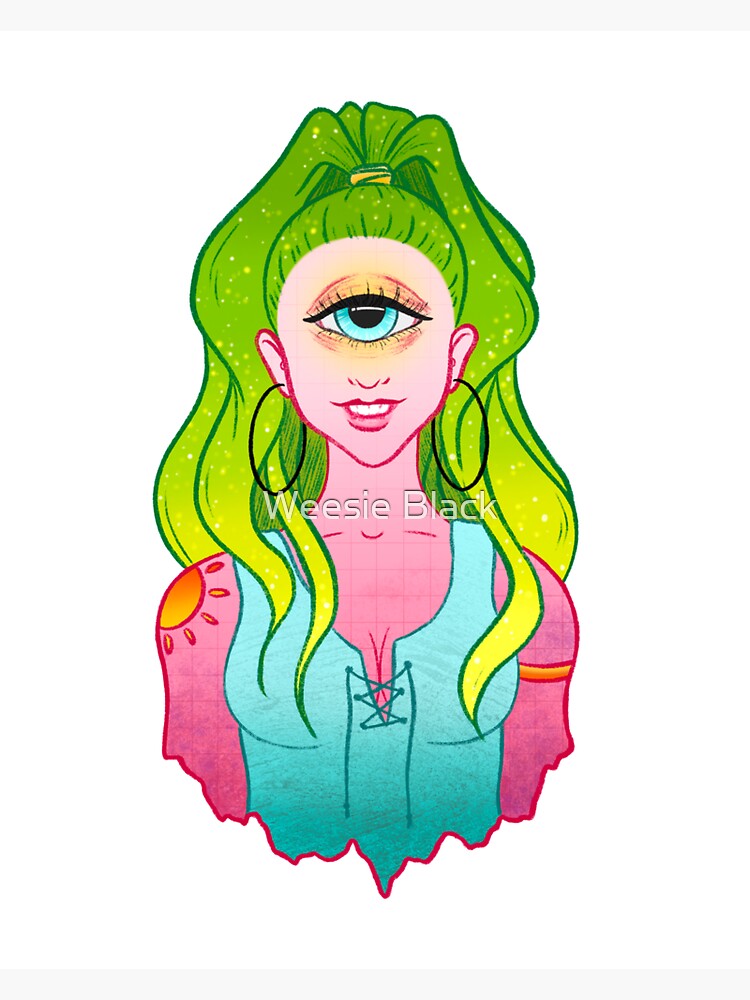 " Cyclops Girl" Sticker by Weesiehearts | Redbubble