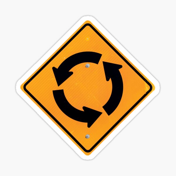 "Roundabout Circle Street Sign purple accessories housewares" Sticker ...