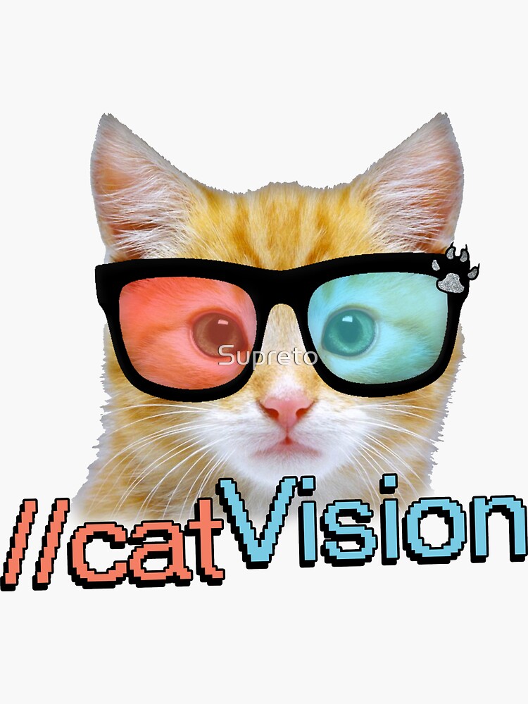 "Cat Vision" Sticker by Supreto | Redbubble