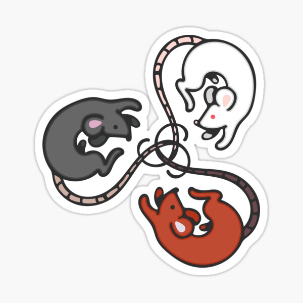"Three Mice" Sticker for Sale by darumacreative | Redbubble