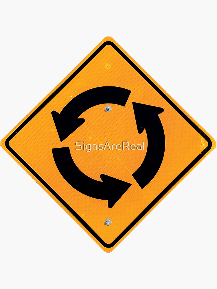 "Roundabout Circle Street Sign clothing" Sticker for Sale by ...