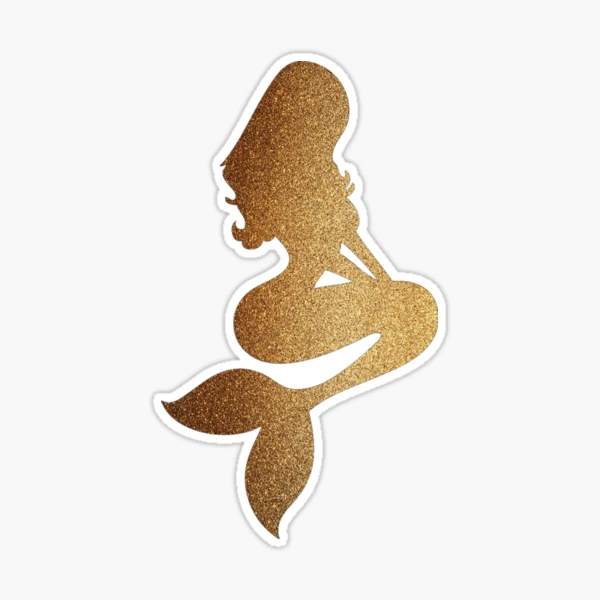 Gold Mermaid Sillouette