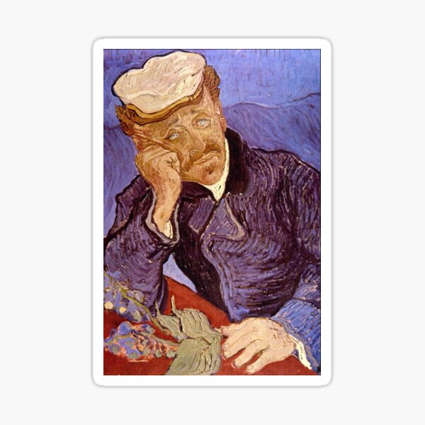 Pegatina «'Retrato del Dr. Gatchet' de Vincent Van Gogh (Reproducción ...