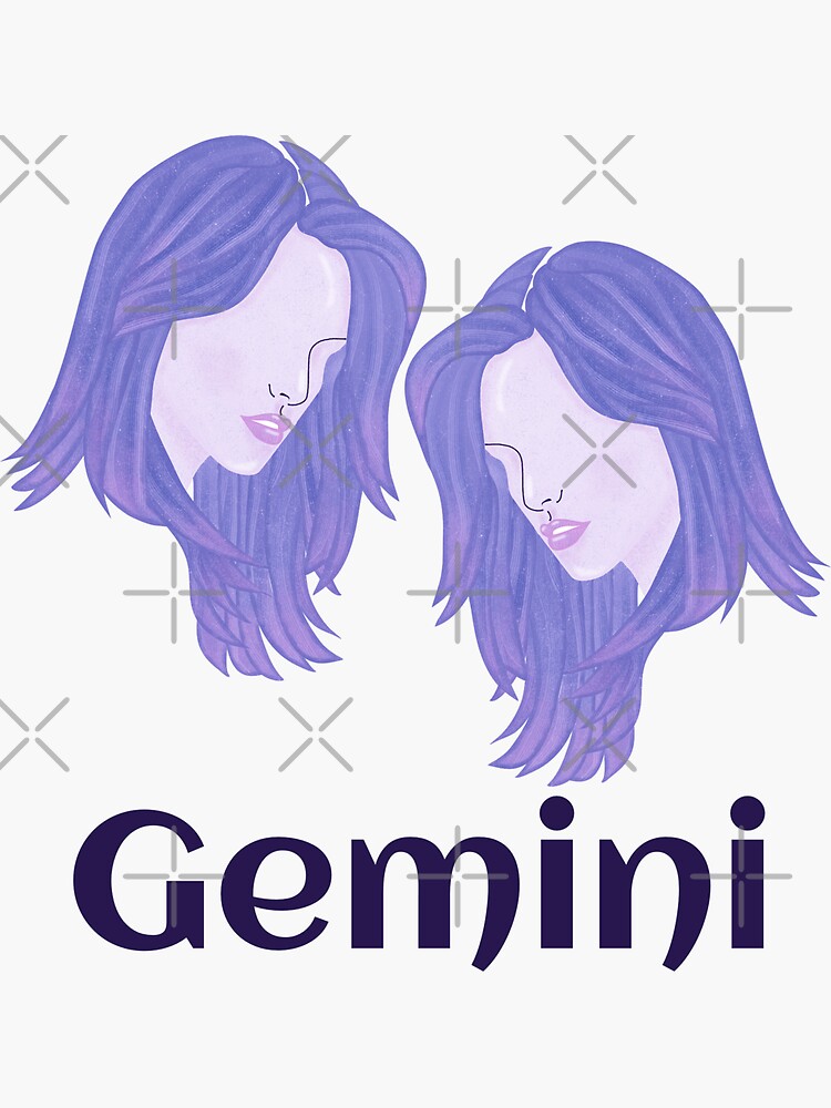 "Purple Gemini Zodiac Sign" Sticker by mindkingdom | Redbubble