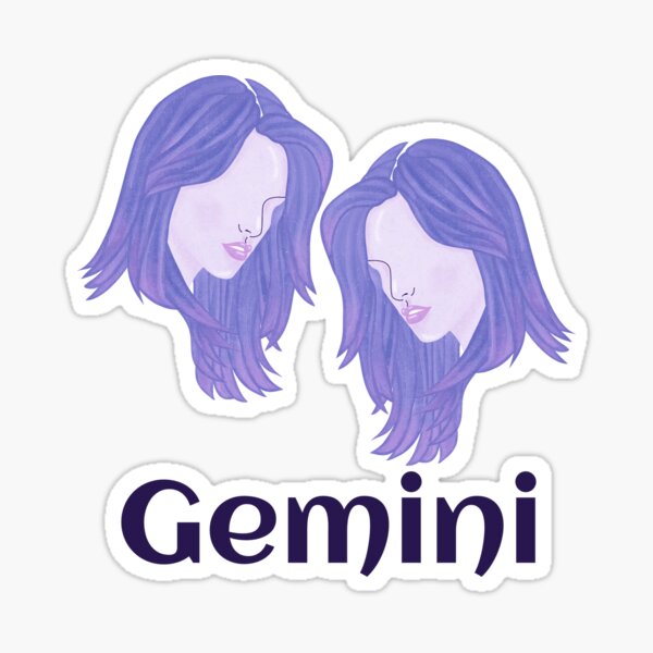 "Purple Gemini Zodiac Sign" Sticker by mindkingdom | Redbubble