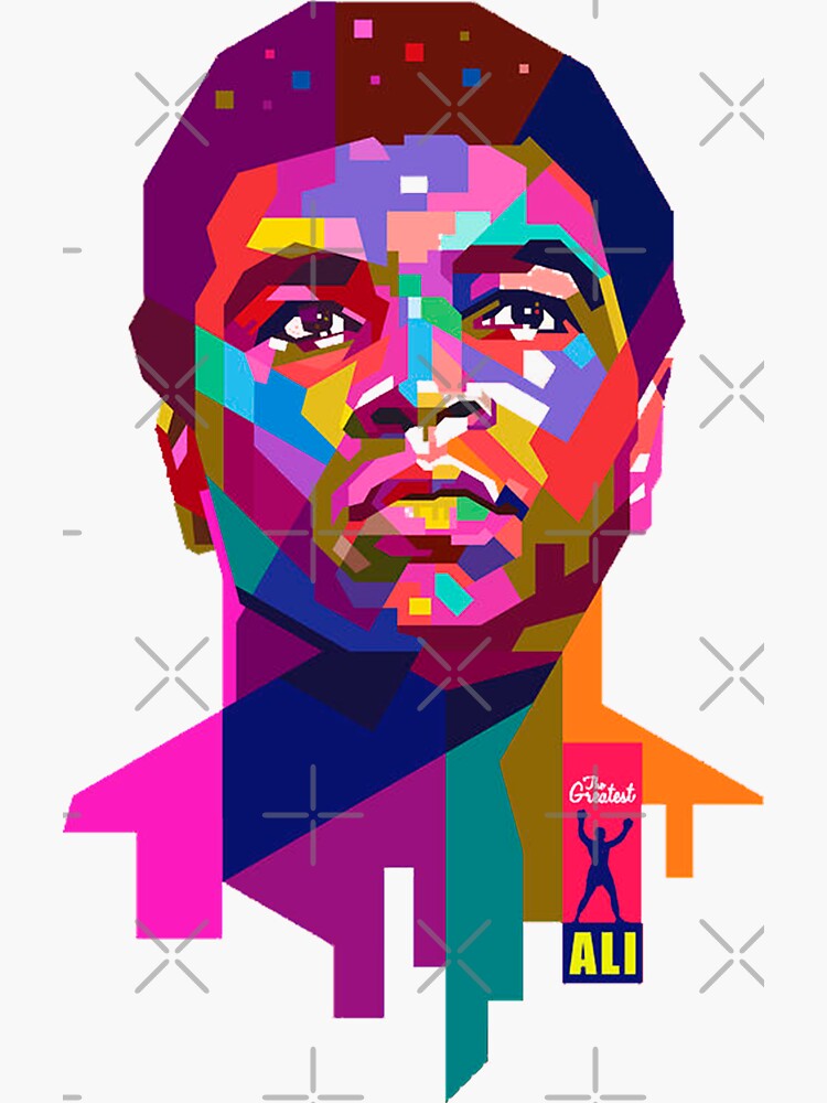 "Muhammad Ali Mosaic" Sticker by ZeyEm | Redbubble