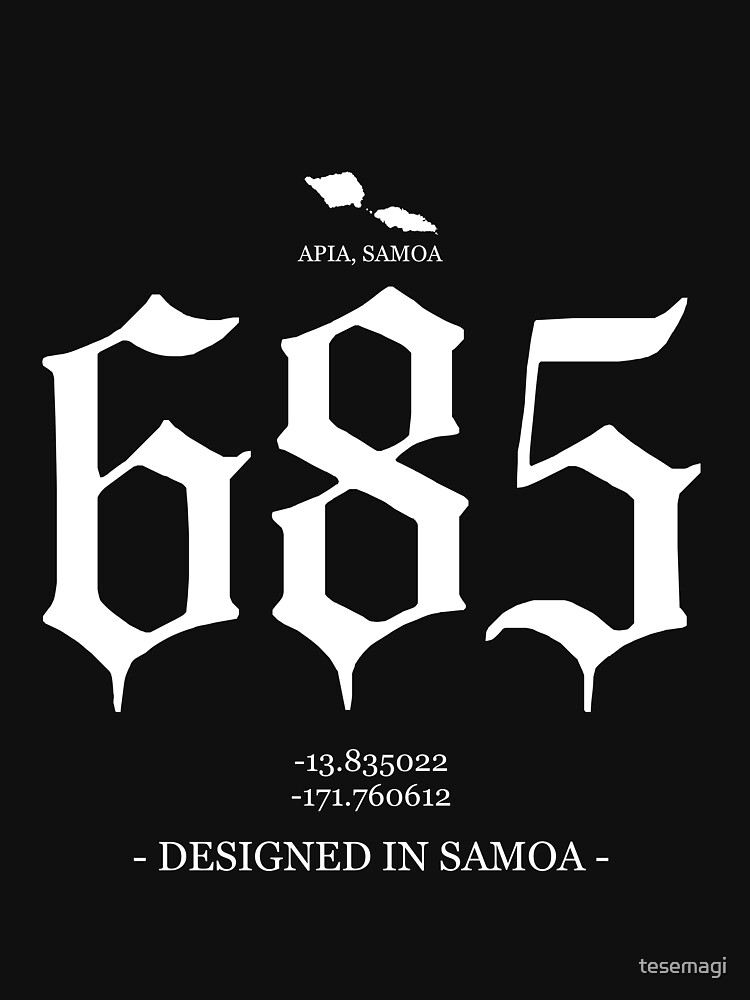 "685" T-shirt for Sale by tesemagi | Redbubble | samoa t-shirts ...