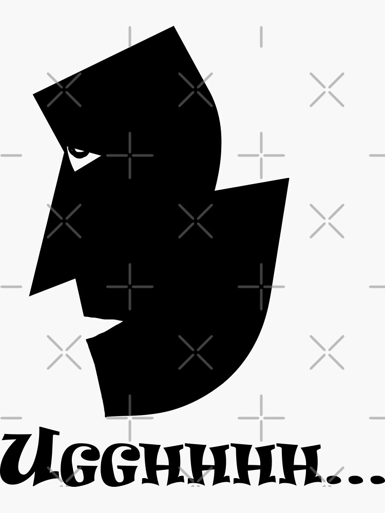 "Ugghhhh - Funny face" Sticker for Sale by AloofieArtsie | Redbubble